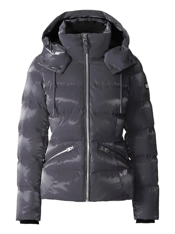 Mackage High-gloss Down Jacket With Removable Hood - Carbon