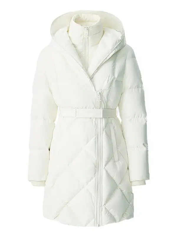 Mackage Ayumi 2-in-1 Long Down Coat With Bib - Cream