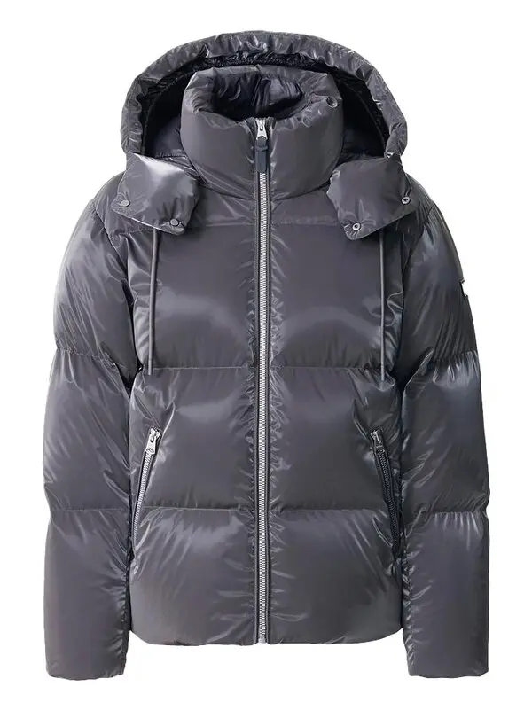 Mackage High-gloss Hooded Down Jacket - Carbon