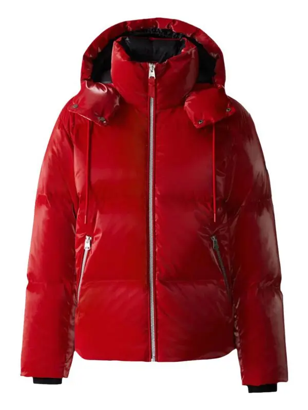 Mackage High-gloss Hooded Down Jacket - Dark Red