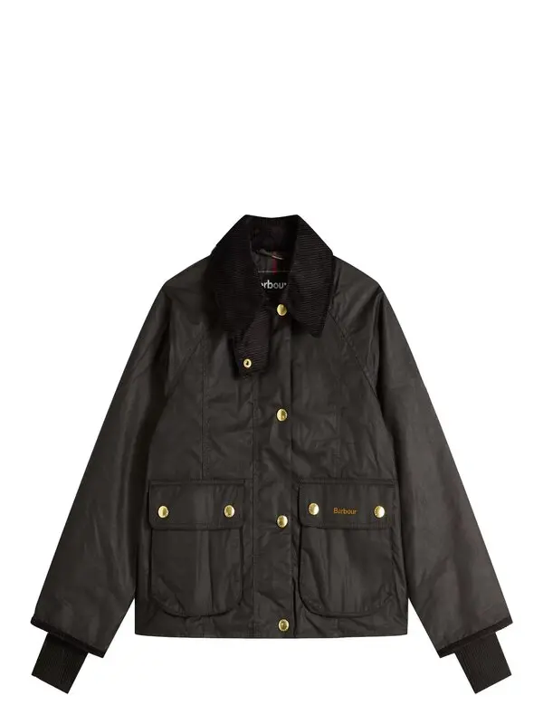 Barbour Cropped Beadnell Wax Jacket - Black/classic