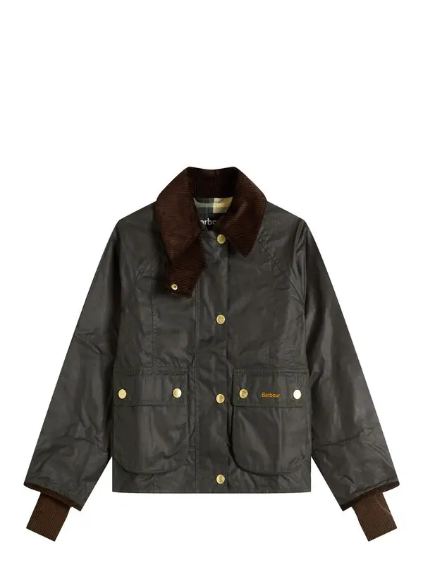 Barbour Cropped Beadnell Wax Jacket - Sage/ancient