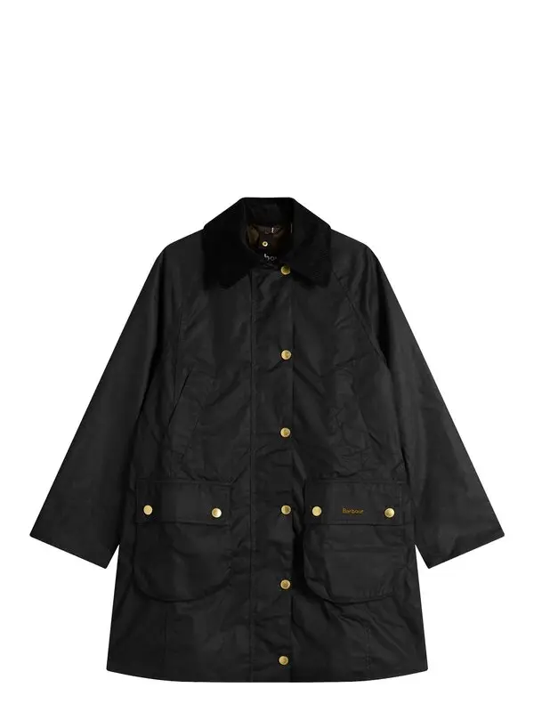 Barbour Long Beadnell Wax Jacket - Black/classic