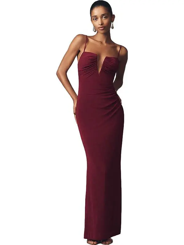 Katie May Erykah V-wire Maxi Dress - Sangria