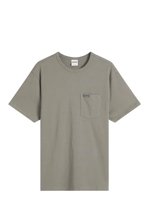 DUBBLEWARE Pocket Label T-shirt - Soft Grey