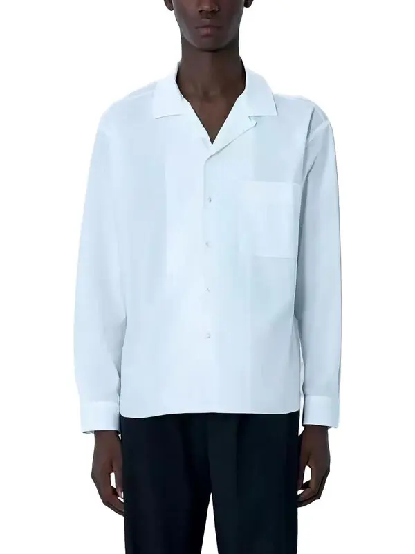 THE ROW Classic Collar Patch Pocket Shirt - Blue