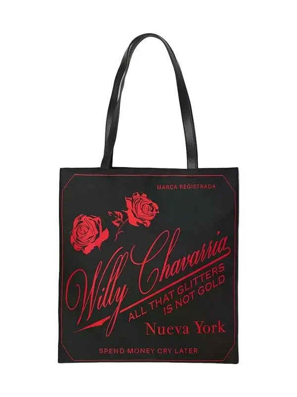 WILLY CHAVARRIA Rose-print Tote Bag - Black