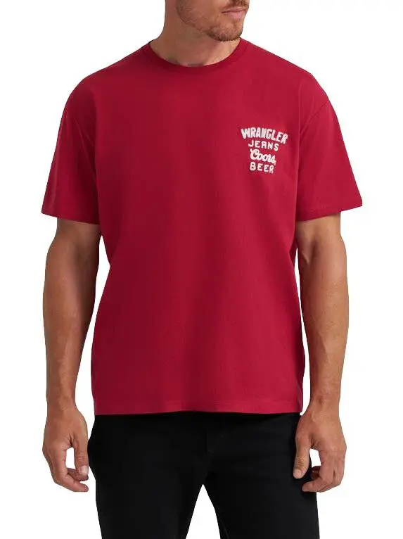 Wrangler X Coors® Embroidered Logo T-shirt - Banquet Red