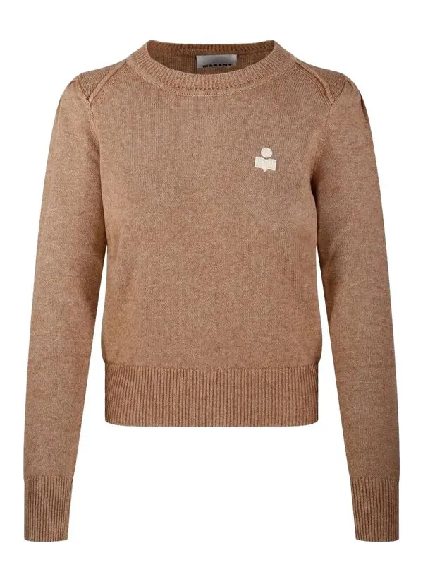 Isabel Marant Crewneck Sweater With Logo - Brown