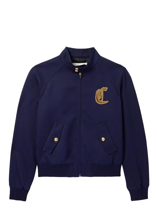 Celine Embroidered Wool-twill Blouson Jacket - Blue