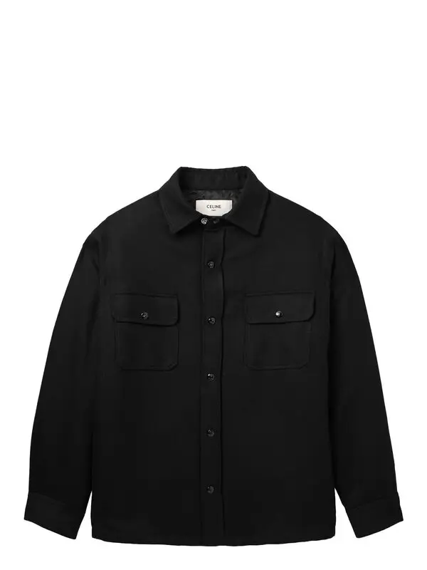 Celine Cashmere-flannel Overshirt - Black