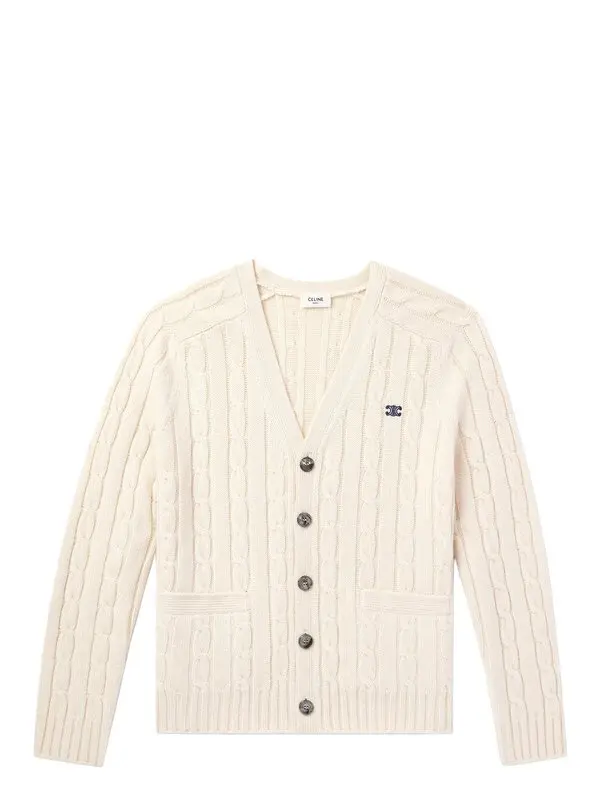 Celine Slim-fit Cashmere Cardigan - Neutrals