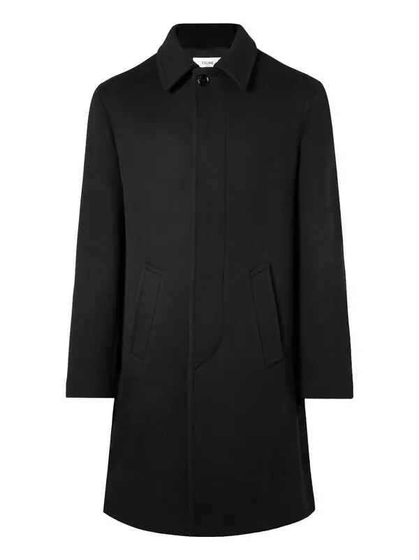 Celine Homme Wool And Cashmere-blend Coat - Black