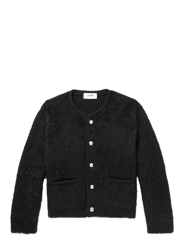 Celine Brushed Mohair-blend Cardigan - Black