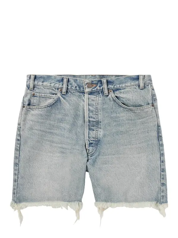 Celine Wesley Straight-leg Denim Shorts - Blue