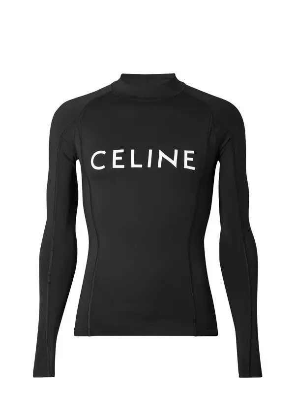 Celine Homme Surf Logo-print Stretch-jersey T-shirt - Black