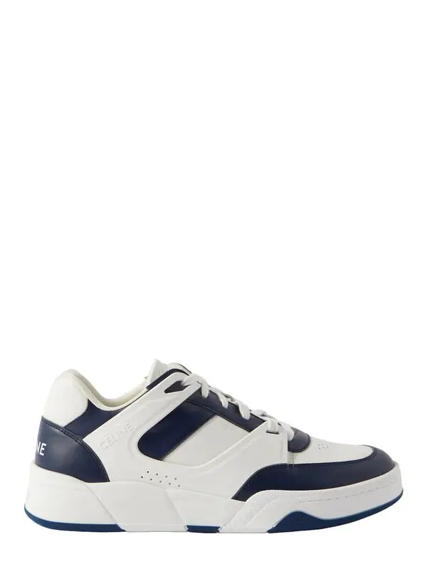 Celine Rubber-trimmed Leather Sneakers - White
