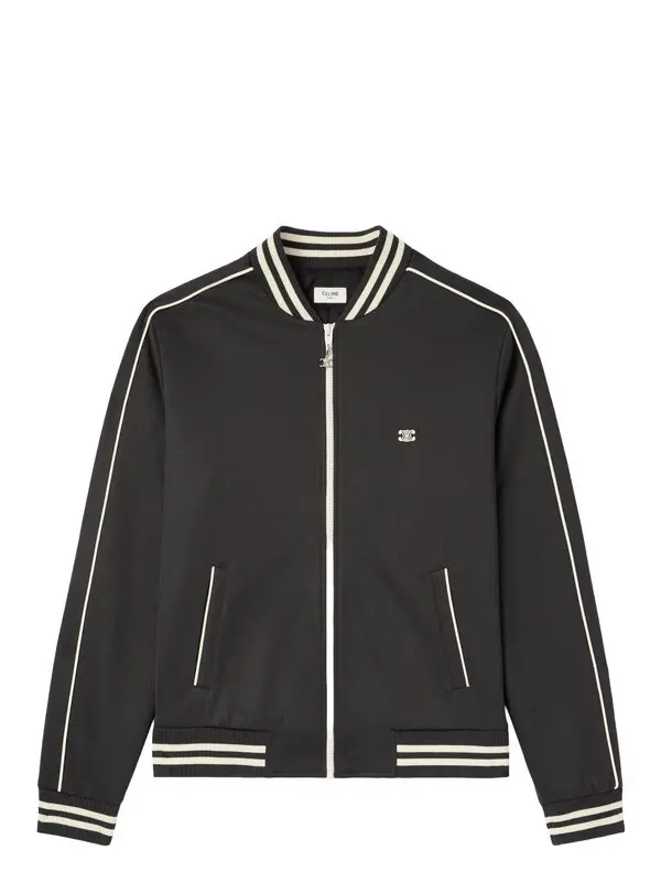 Celine Triomphe Slim-fit Tech-jersey Track Jacket - Gray