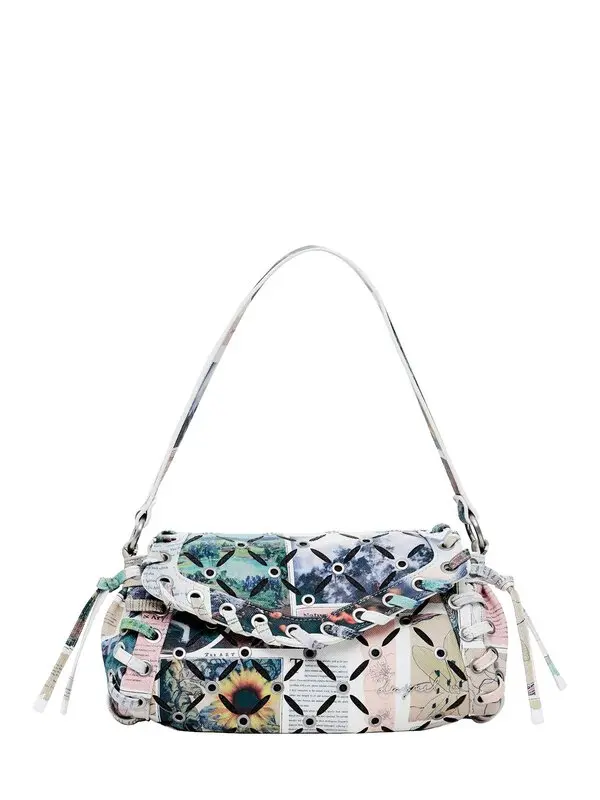 Desigual Small Collage Perforated Crossbody Bag - Off White