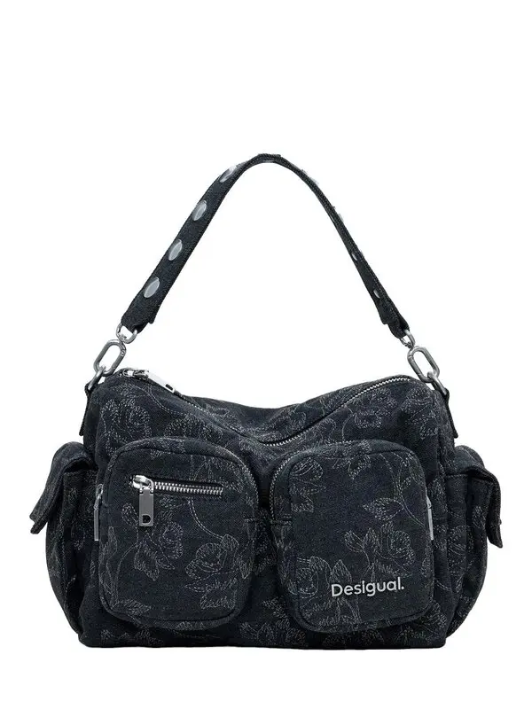 Desigual Denim Shoulder Bag - Black