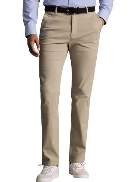 CHARLES TYRWHITT Slim Fit Lightweight Chinos - Dark Tan