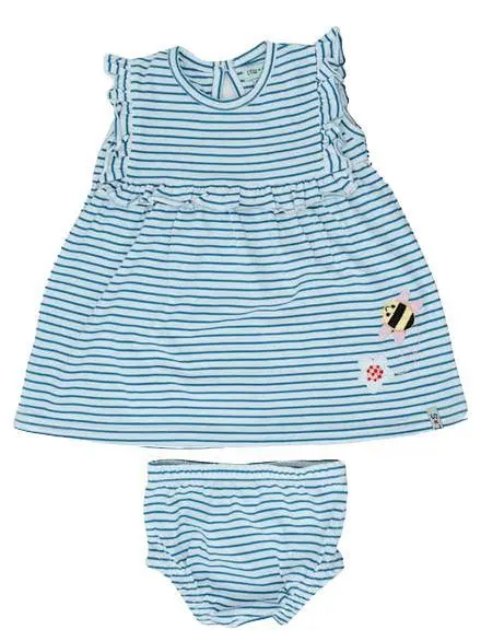 LILLY + SID Organic Cotton Stripe Print Set - Blue
