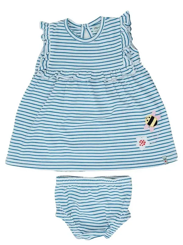 LILLY + SID Organic Cotton Stripe Print Set - Blue