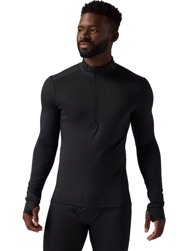 BACKCOUNTRY Pines Microgrid Ultra-lt Baselayer 1/4-zip Top - Black