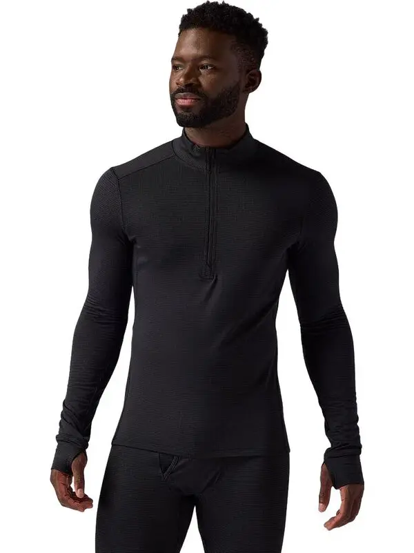 BACKCOUNTRY Pines Microgrid Ultra-lt Baselayer 1/4-zip Top - Black
