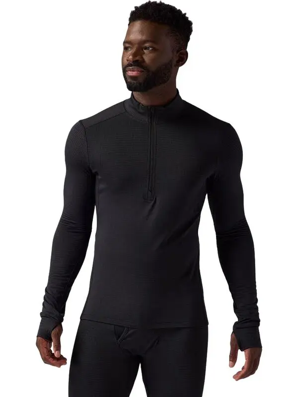 BACKCOUNTRY Pines Microgrid Ultra-lt Baselayer 1/4-zip Top - Black