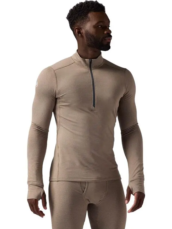 BACKCOUNTRY Pines Microgrid Ultra-lt Baselayer 1/4-zip Top - Fallen Rock