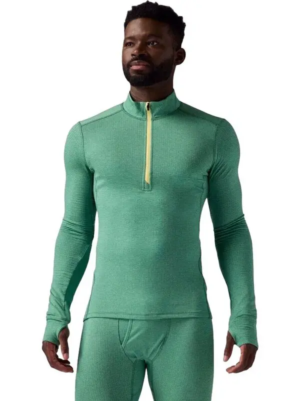 BACKCOUNTRY Pines Microgrid Ultra-lt Baselayer 1/4-zip Top - Gearhead Green