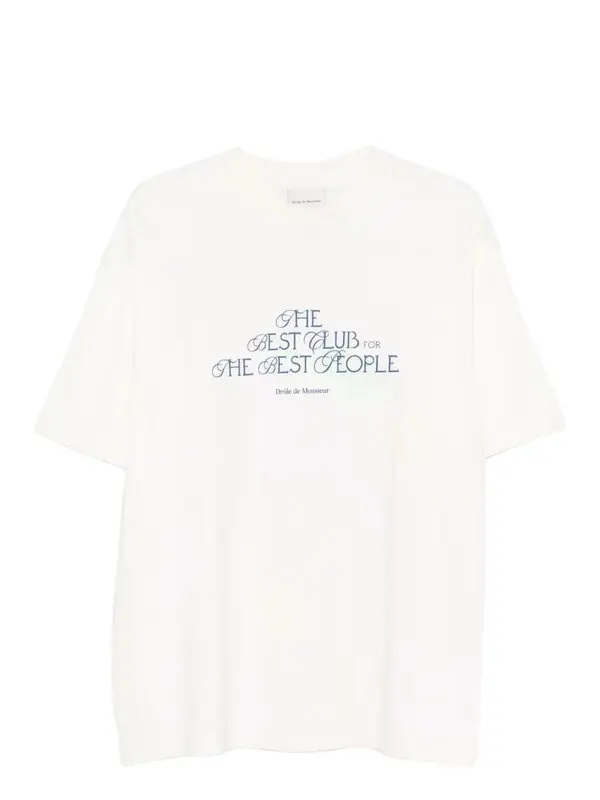 Drole De Monsieur Text-print T-shirt - Neutrals
