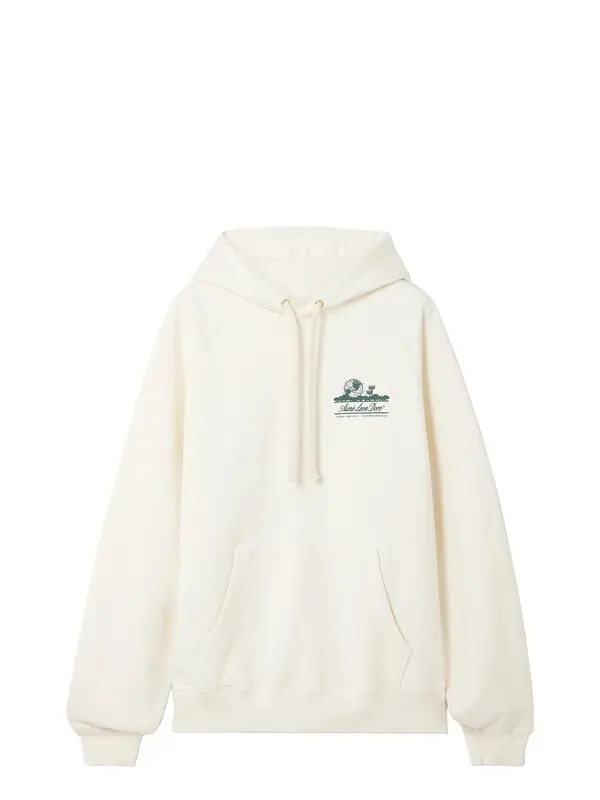 Aimé Leon Dore Unisphere Printed Cotton-jersey Hoodie - Off-white