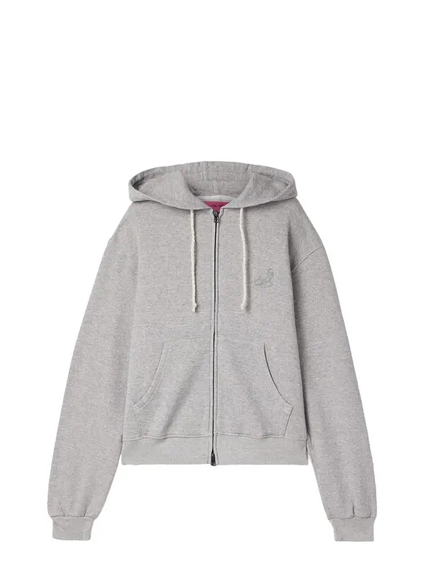 THE ELDER STATESMAN Cotton And Cashmere-blend Jersey Hoodie - Gray