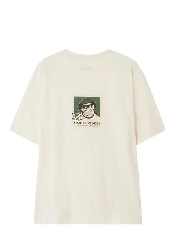 Aimé Leon Dore Musician Printed Cotton-jersey T-shirt - Off-white