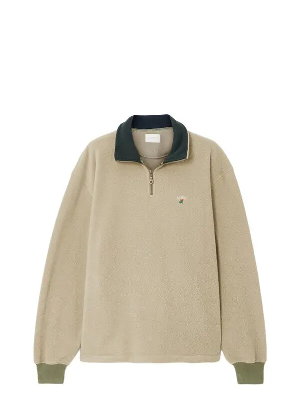 Aimé Leon Dore Embroidered Fleece Sweatshirt - Neutrals
