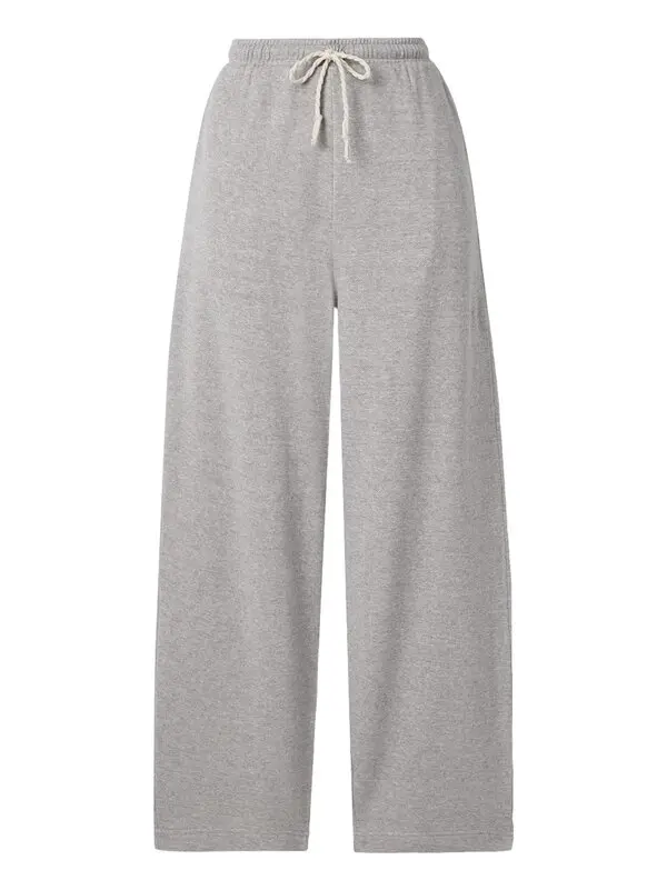 THE ELDER STATESMAN Daily Cotton And Cashmere-blend Track Pants - Gray