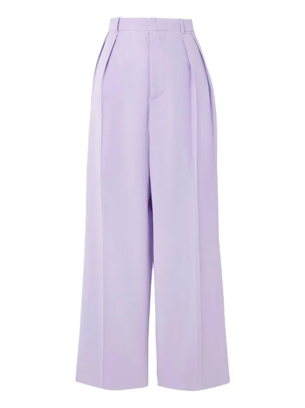 Wardrobe.NYC Pleated Grain De Poudre Wool Pants - Purple