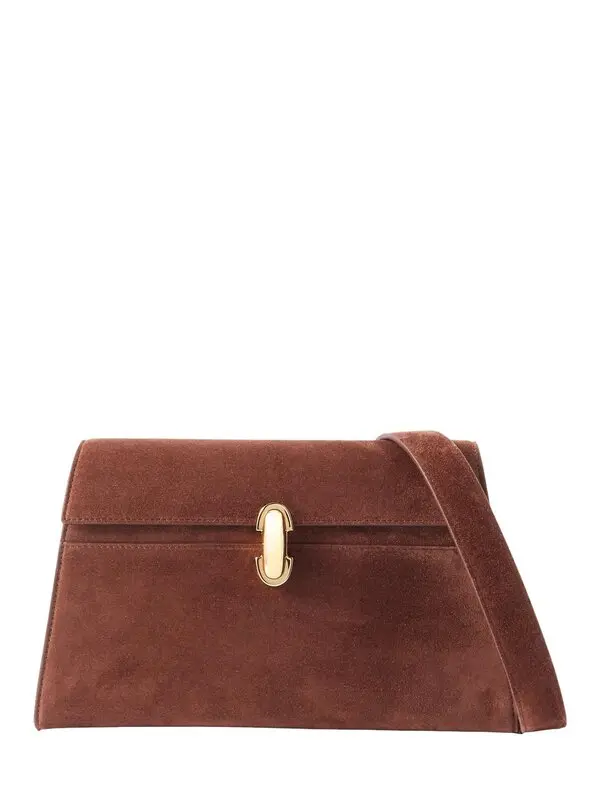 Savette Symmetry Suede Shoulder Bag - Brown