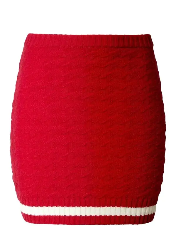 Perfect Moment Glacier Merino Wool Mini Skirt - Red
