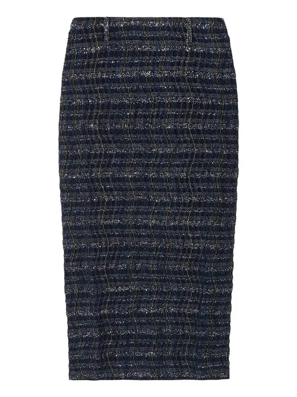 Missoni Sequin-embellished Metallic Tweed Midi Skirt - Blue