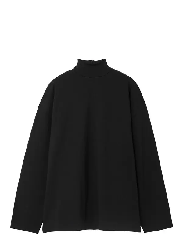 Wardrobe.NYC Jersey Turtleneck Top - Black