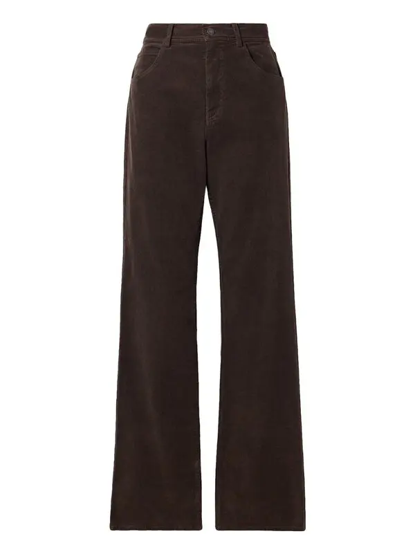 NILI LOTAN Joan Cotton-corduroy Pants - Brown