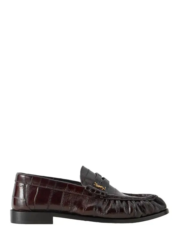 Saint Laurent Le Loafer Eel Loafers - Brown