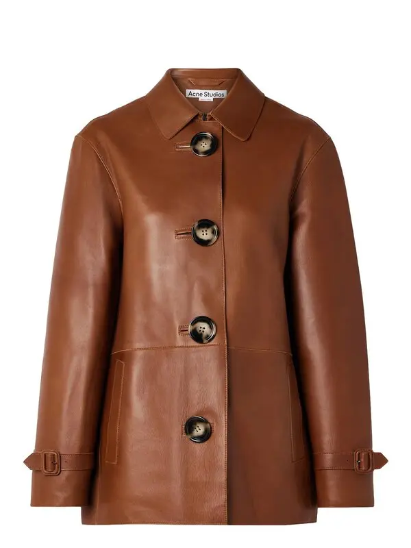 Acne Studios Paneled Leather Jacket - Brown