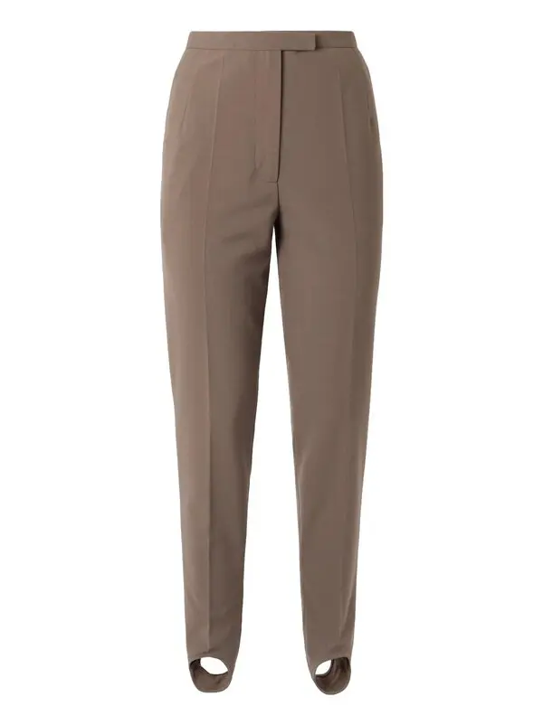 Dries Van Noten Crepe Skinny Stirrup Pants - Brown