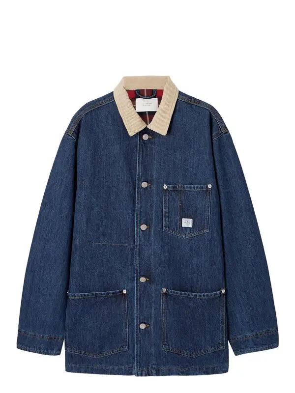 Aimé Leon Dore Corduroy-trimmed Denim Chore Jacket - Blue