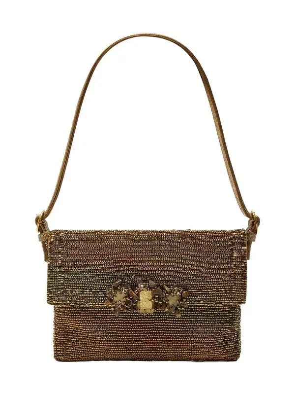 Malìparmi Beaded-embellishment Shoulder Bag - Neutrals