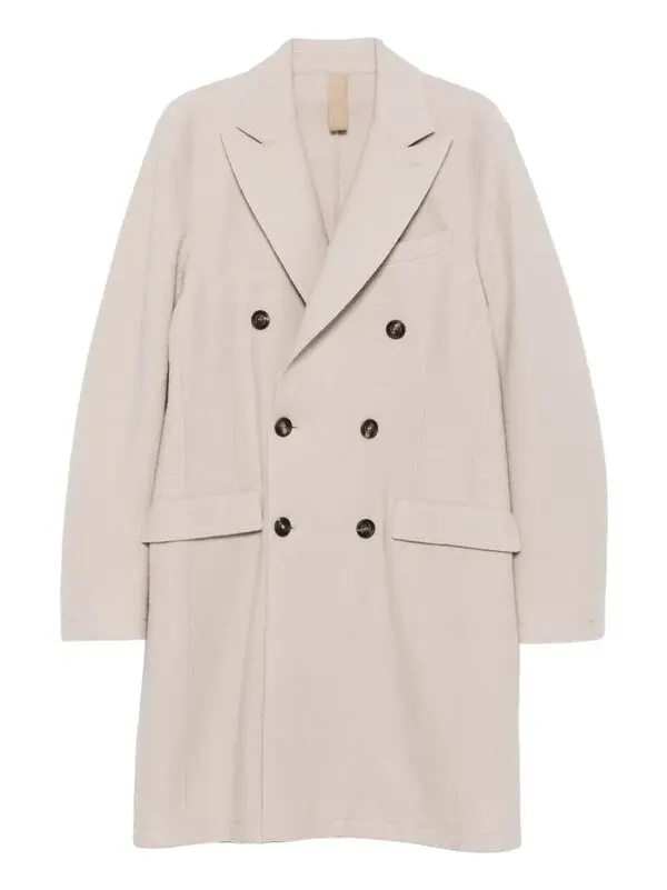 Eleventy Double-breasted Wool Coat - Beige